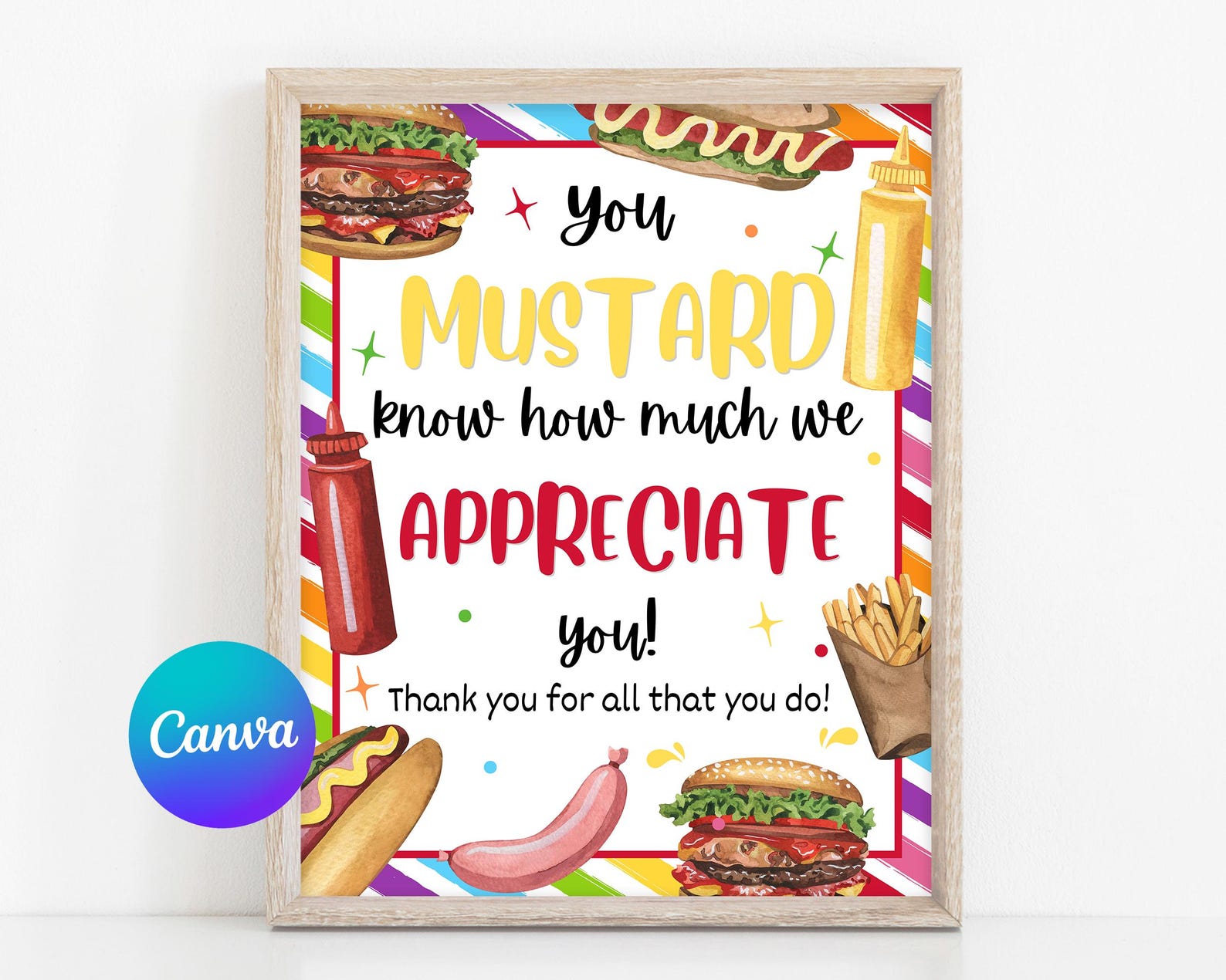 EDITABLE Hamburger Teacher Appreciation Sign, You Mustard Know ...