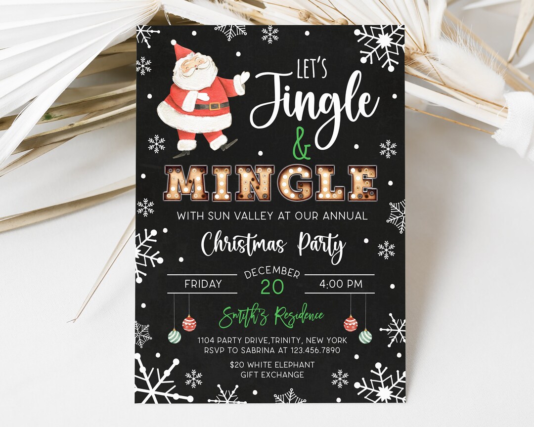 Editable Let's Jingle and Mingle Christmas Party - Etsy