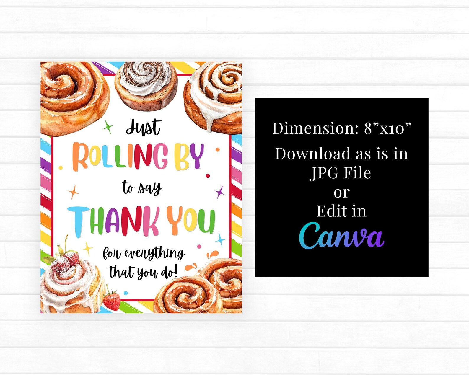 EDITABLE Cinnamon Rolls Teacher Appreciation Sign, Just Rolling by ...