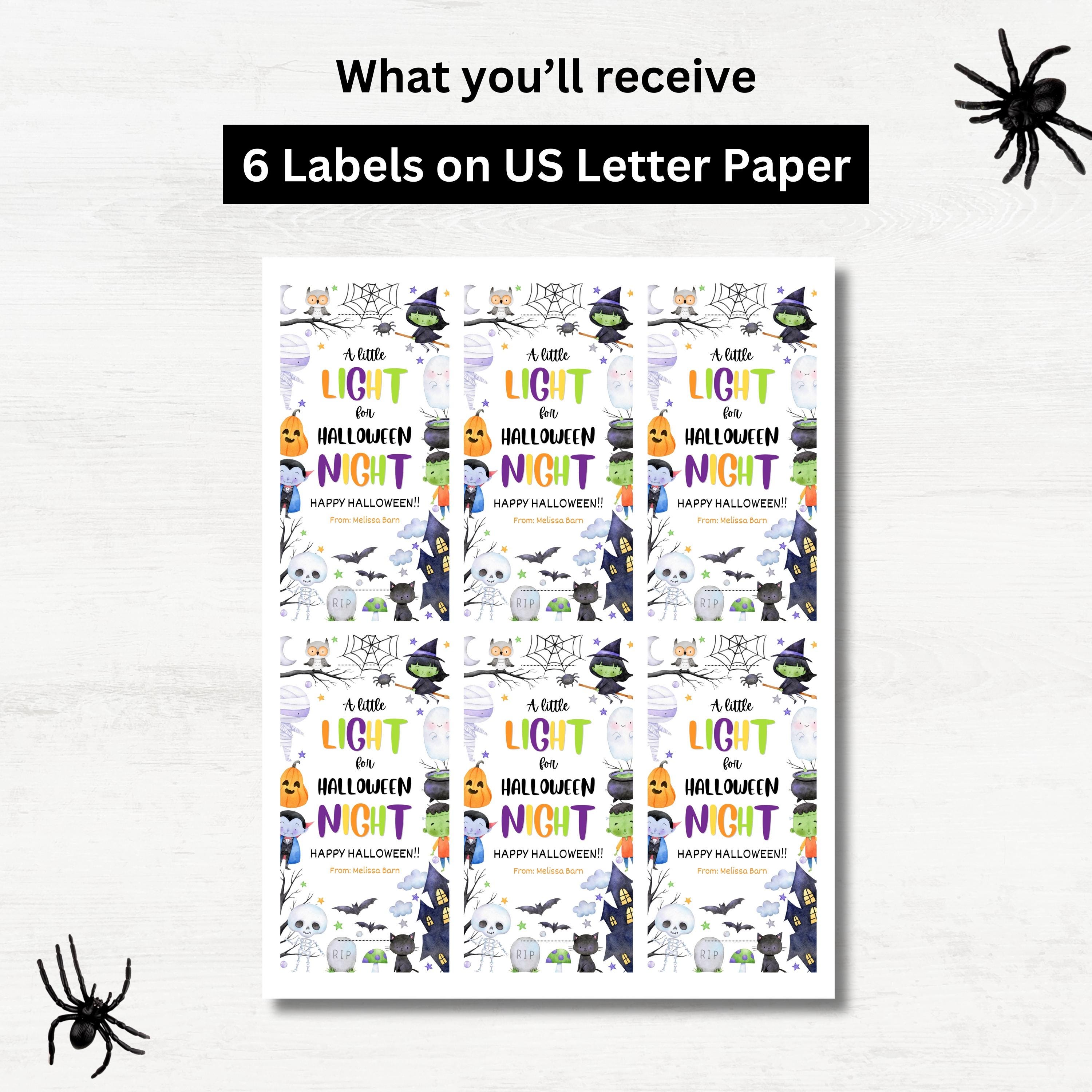 Editable Halloween Witch Glow Stick Label, Printable Halloween Glow ...