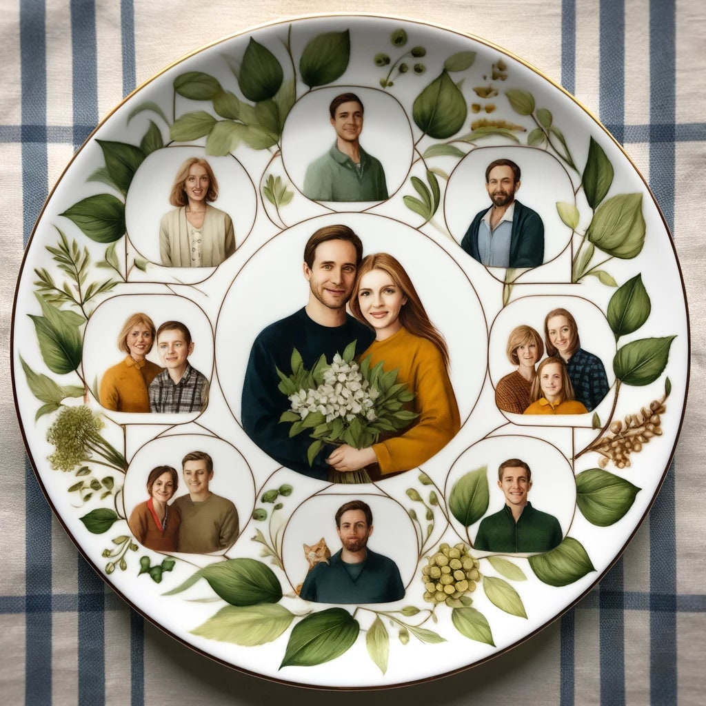 Luxury Personalized Family Photo Fine China Set Custom Decorative ...