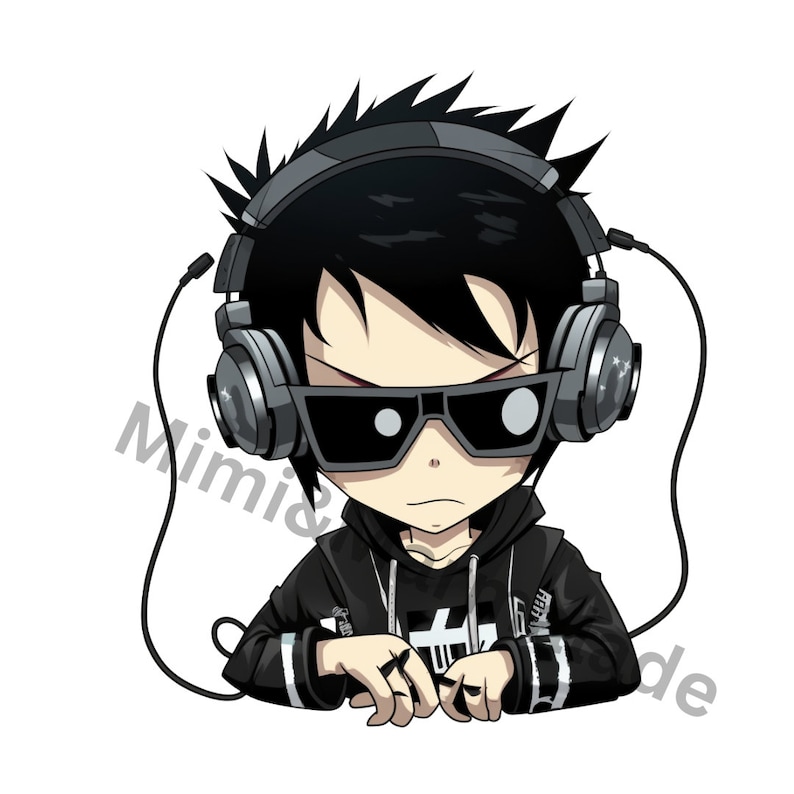 Emo Style Clipart - 8 Fun & Funky Emo Characters in PNG Format Instant ...