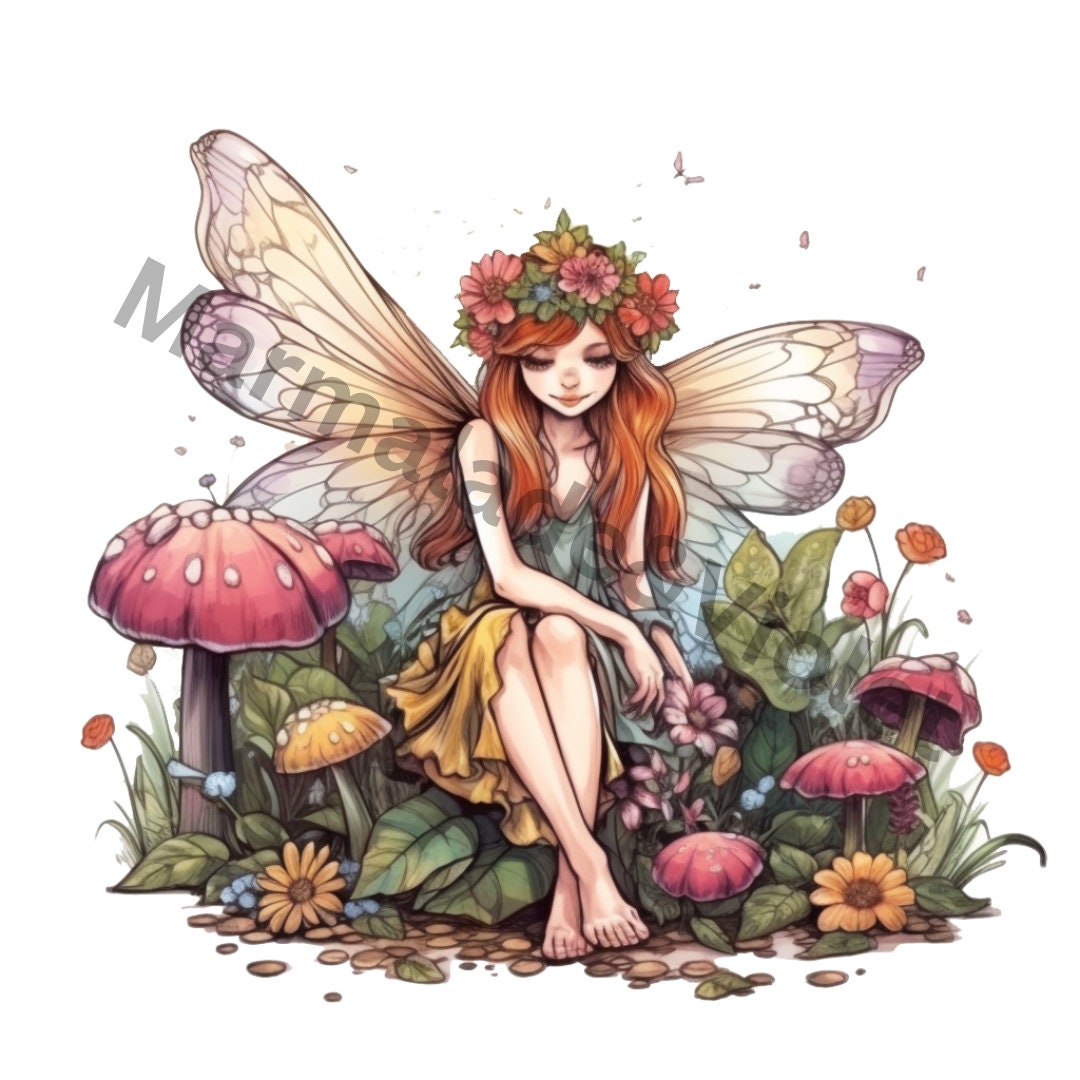 Gorgeous Woodland Fairy Clipart - Bundle of 16 PNG Images, 300 Dpi Transparent Backgrounds, for ...