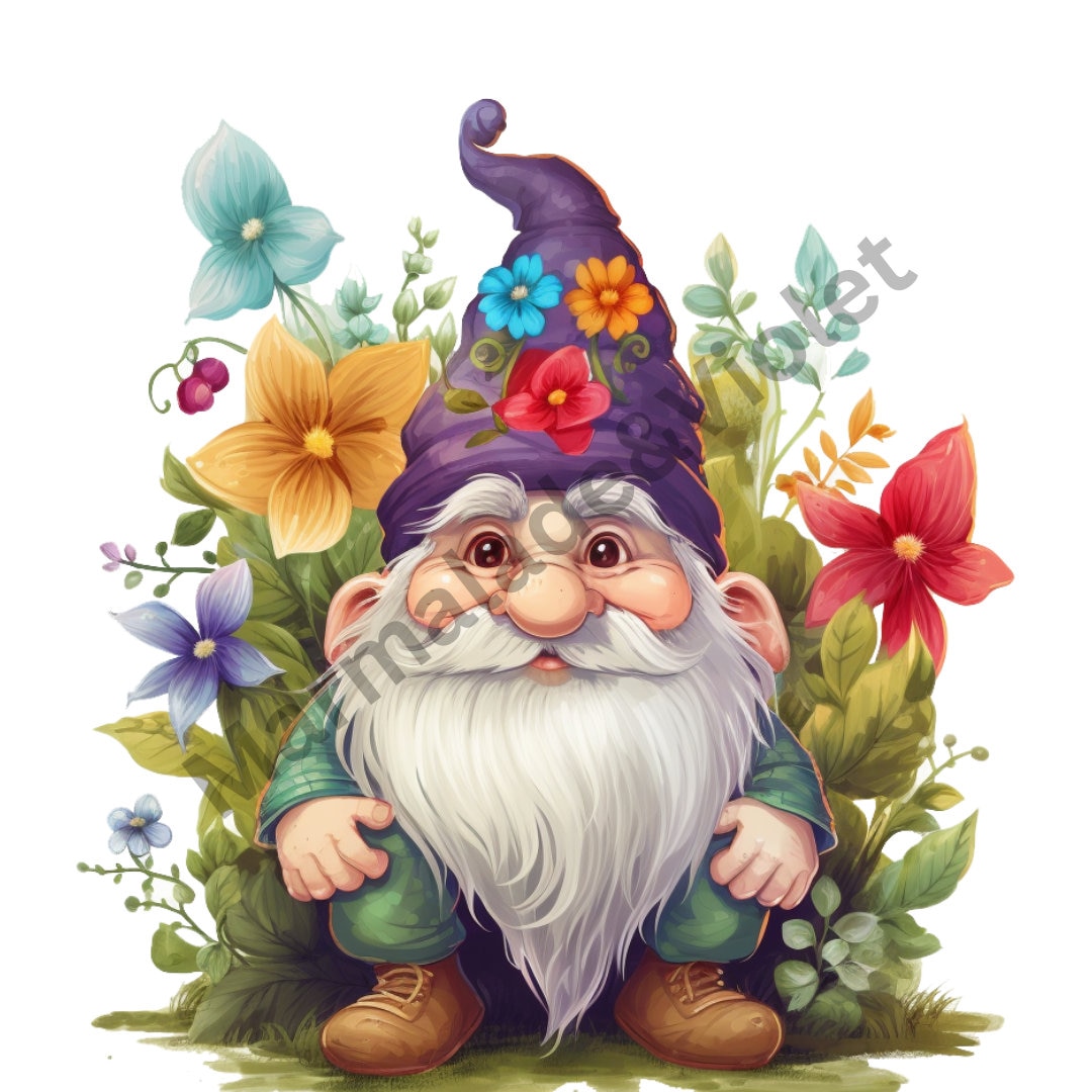 Fun & Whimsical Garden Gnome Clipart -bundle of 20 Gnomes, Toadstools ...