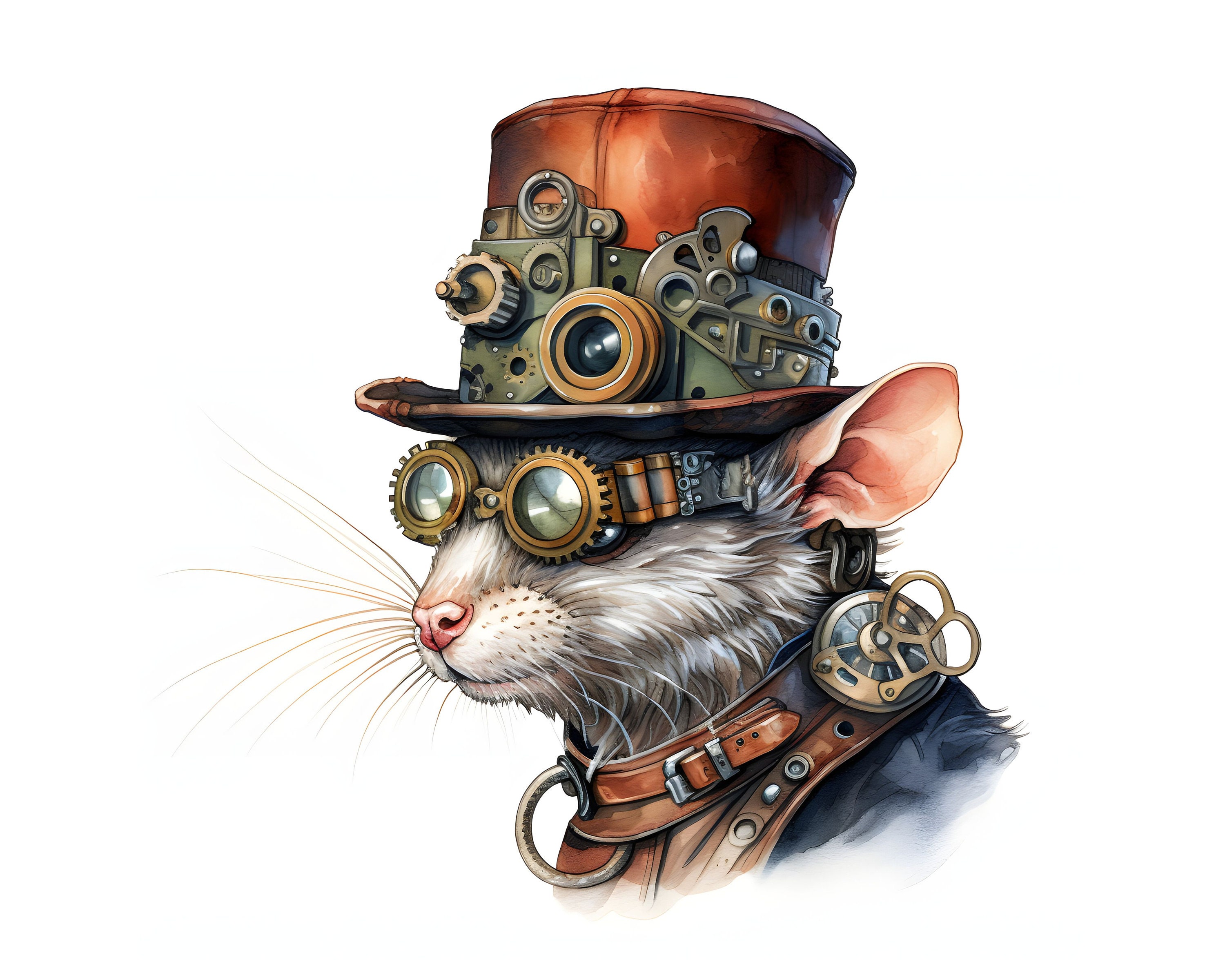 Steampunk Rat Clipart 12 High Quality Jpgs Instant Download Card Making ...