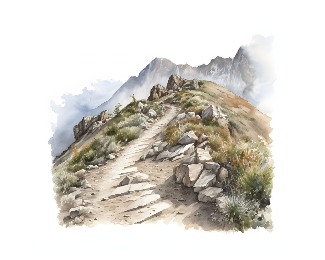 Mountain Ridge Path Clipart 12 High Quality Jpgs Instant - Etsy