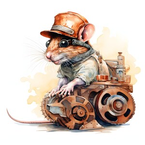 Steampunk Rat Clipart - 12 High Quality Jpgs - Instant Download - Card ...