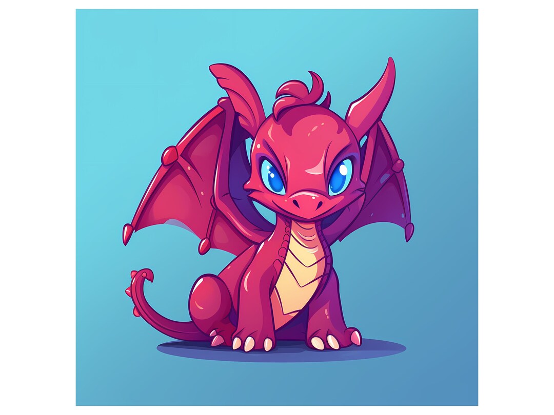 Cute Red Dragon Clipart - 12 High Quality Jpgs - Instant Download ...