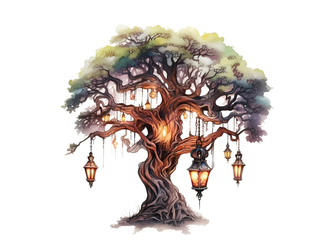 Magical Tree Clipart - 12 High Quality Jpgs - Instant Download - Card ...