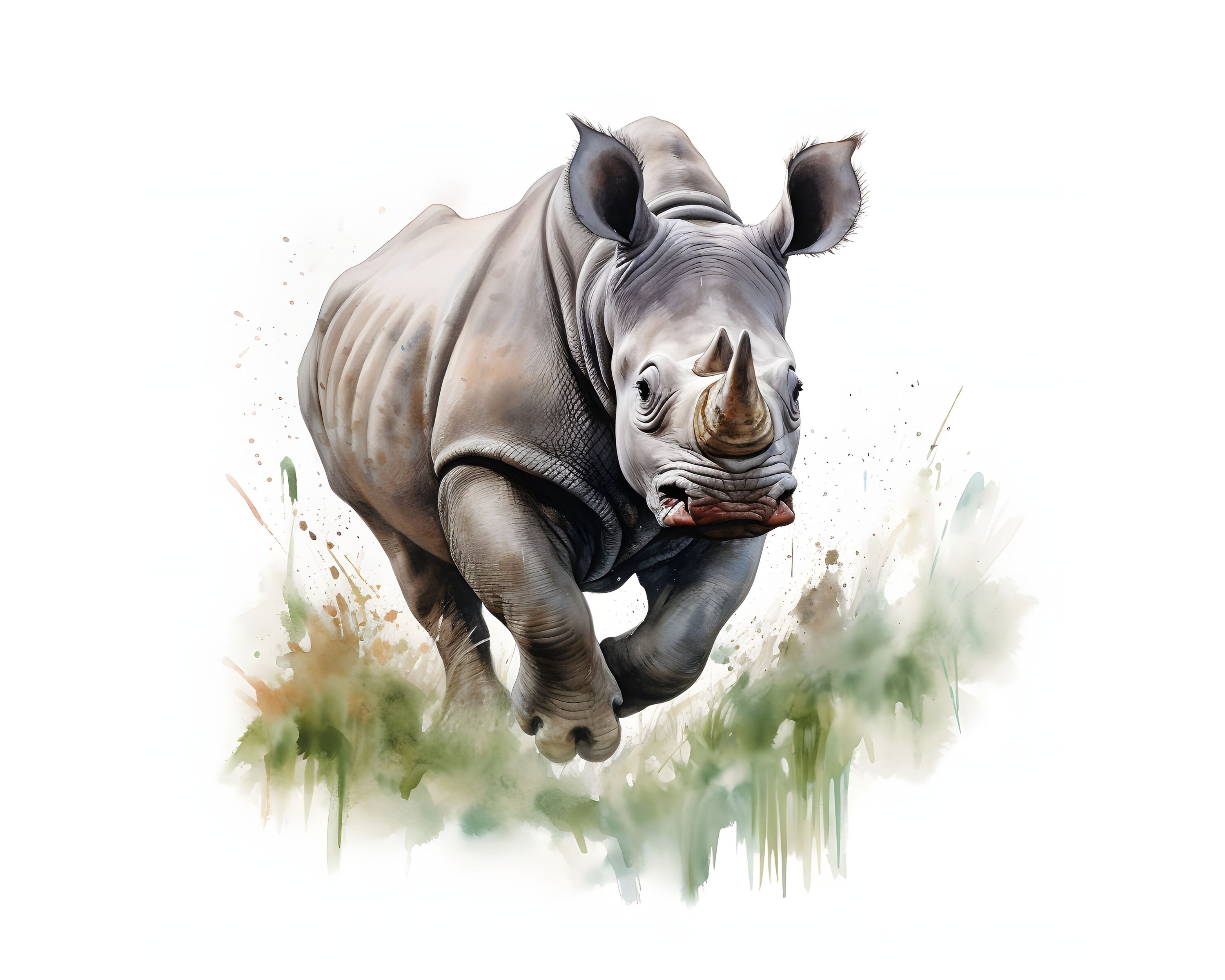 African Rhinoceros Clipart 12 High Quality Jpgs Instant - Etsy