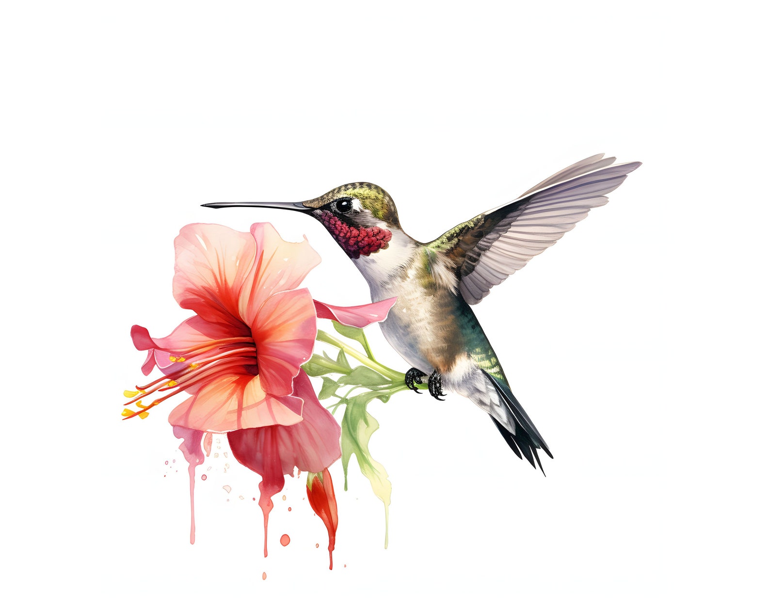 Ruby-throated Hummingbird Clipart - 12 High Quality Jpgs - Instant ...