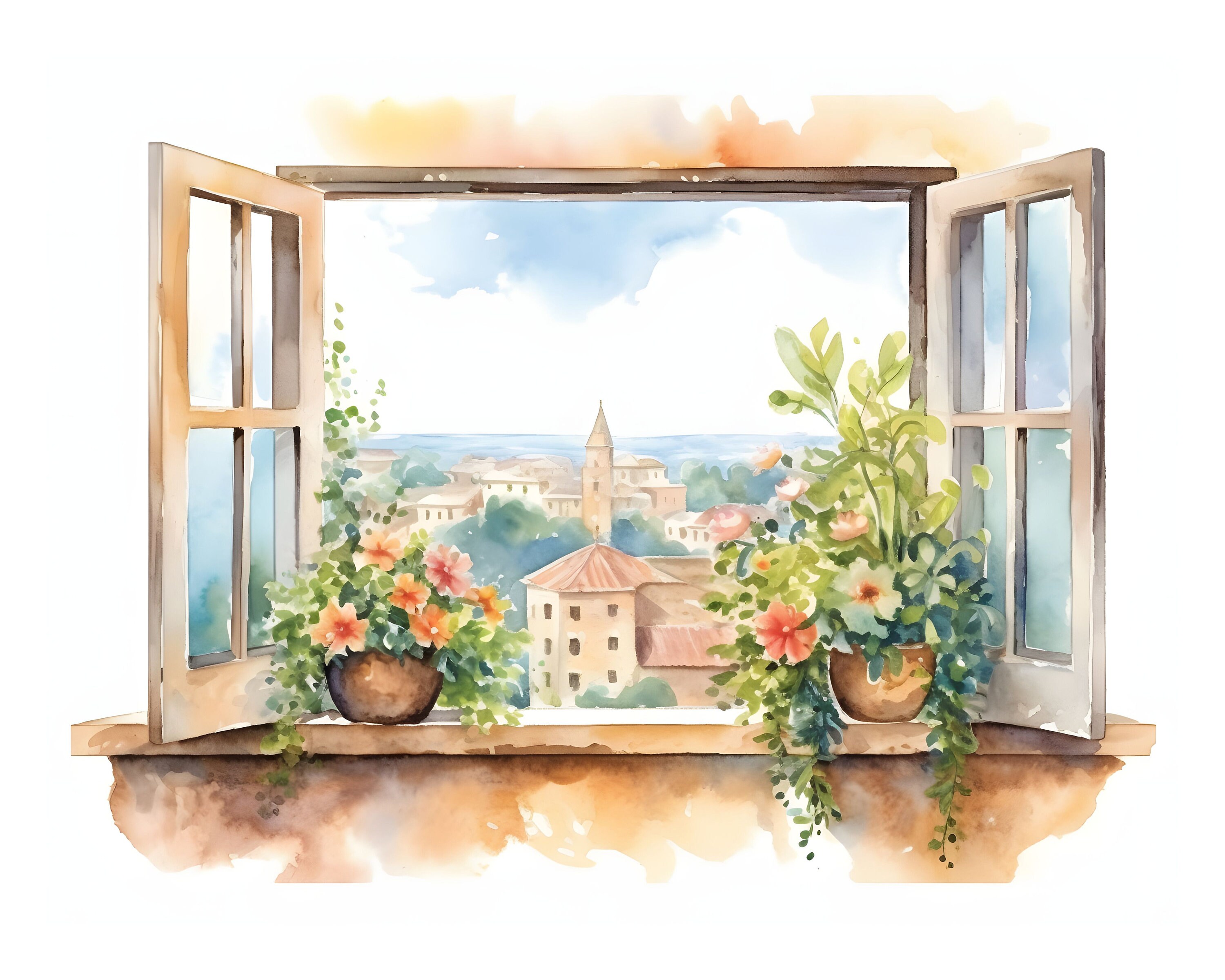 Window Flowers Clipart 12 High Quality Jpgs Instant - Etsy
