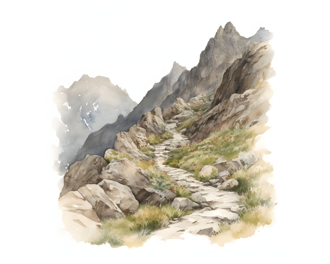 Mountain Ridge Path Clipart 12 High Quality Jpgs Instant - Etsy