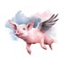 Flying Pink Pig Clipart - 12 High Quality Jpgs - Instant Download ...