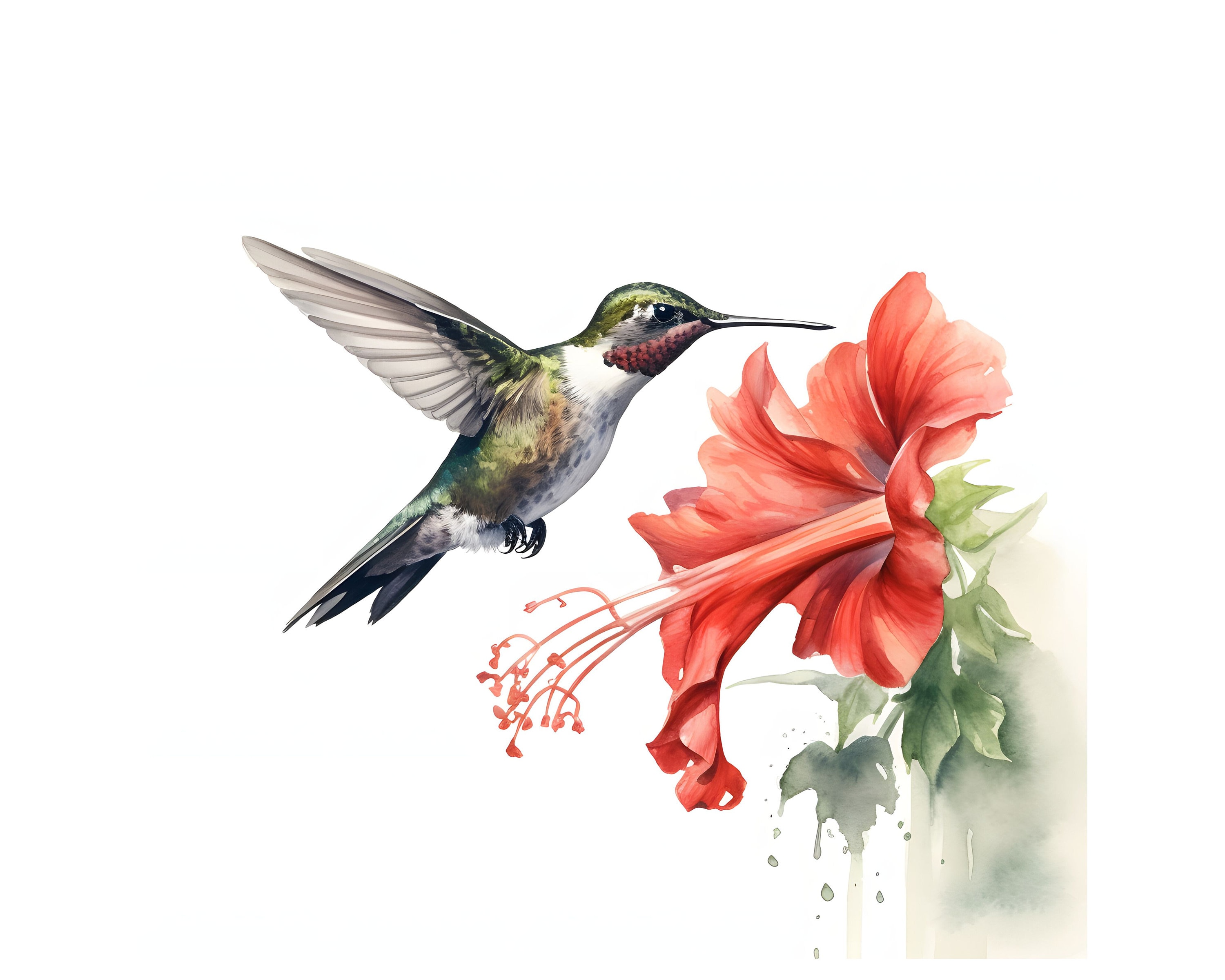 Ruby-throated Hummingbird Clipart - 12 High Quality Jpgs - Instant ...