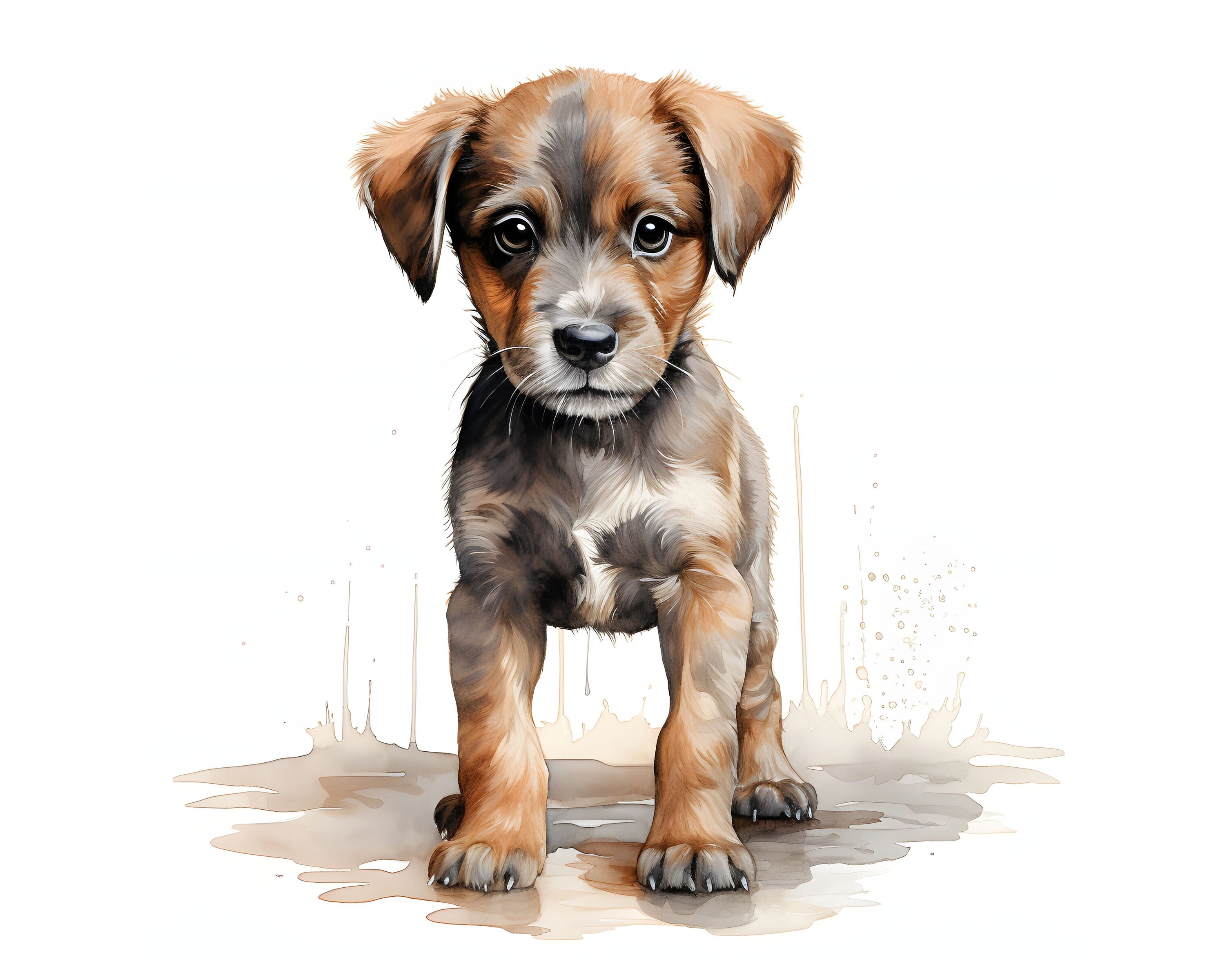 Watercolor Dog Puppies Clipart 12 High Quality Jpgs - Etsy