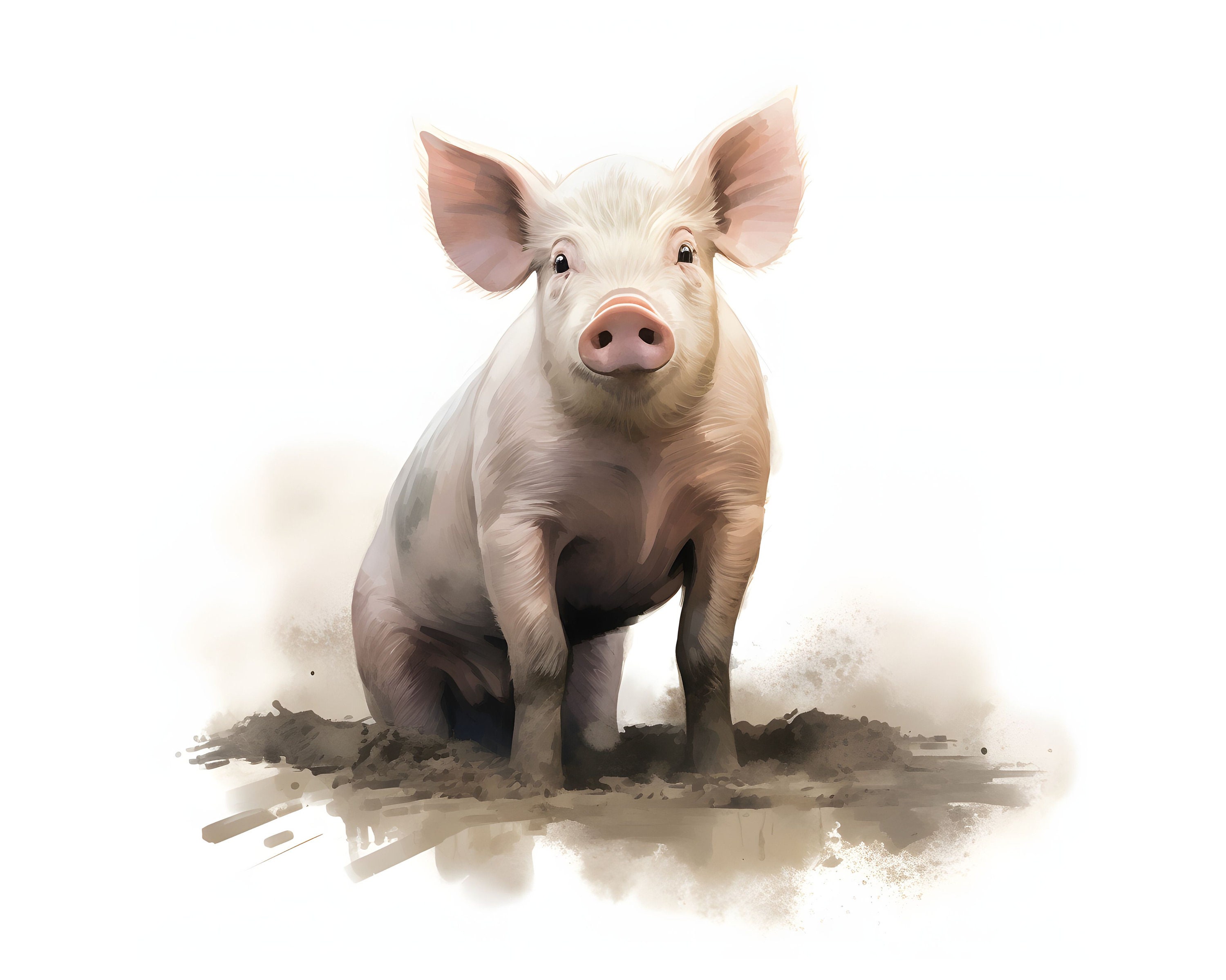 Pigs in the Mud Clipart 12 High Quality Jpgs Instant - Etsy