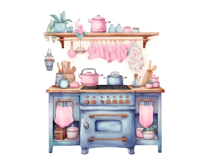 Vintage Kitchen Clipart Bundle 16 High Quality Jpgs 3200x3200 Pix, 300 ...