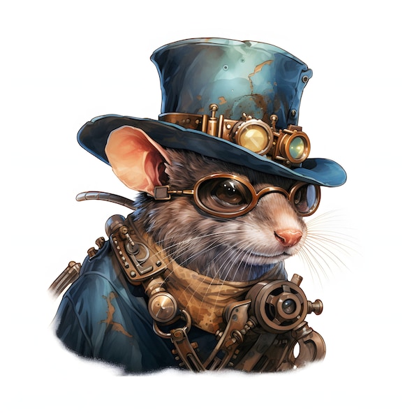 Steampunk Mouse Clipart 12 High Quality Jpgs Instant Download Card ...