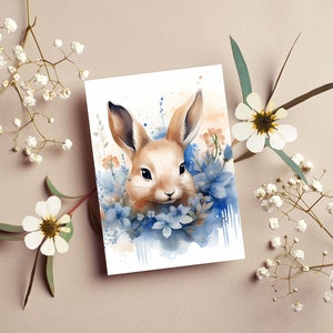 Rabbit in Flowers Clipart - 12 High Quality Jpgs - Instant Download ...