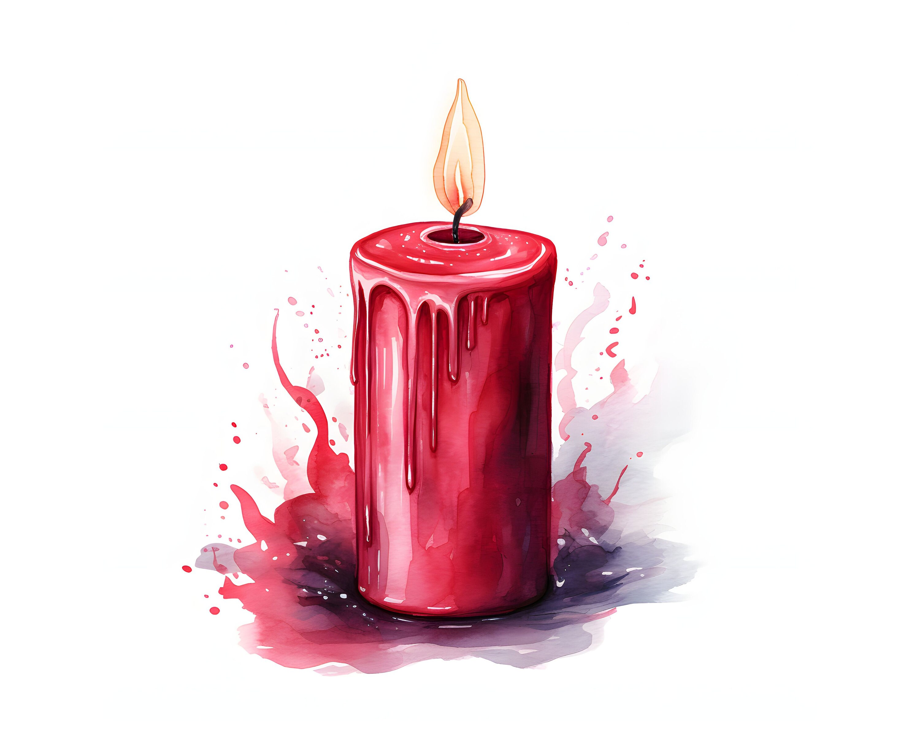 Red Candle Clipart 12 High Quality Jpgs Instant Download Card Making ...