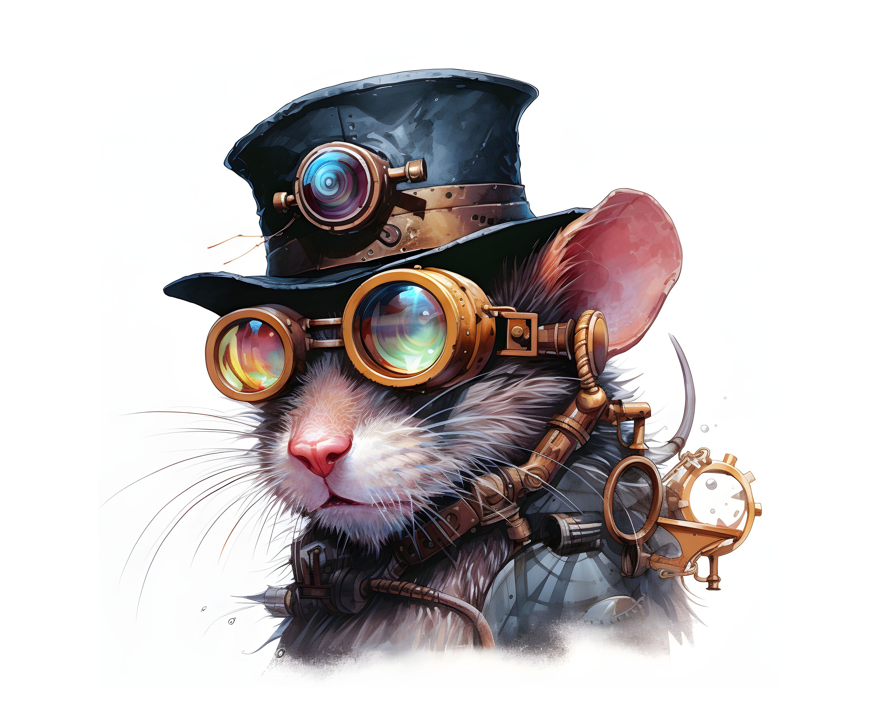 Steampunk Rat Clipart 12 High Quality Jpgs Instant - Etsy