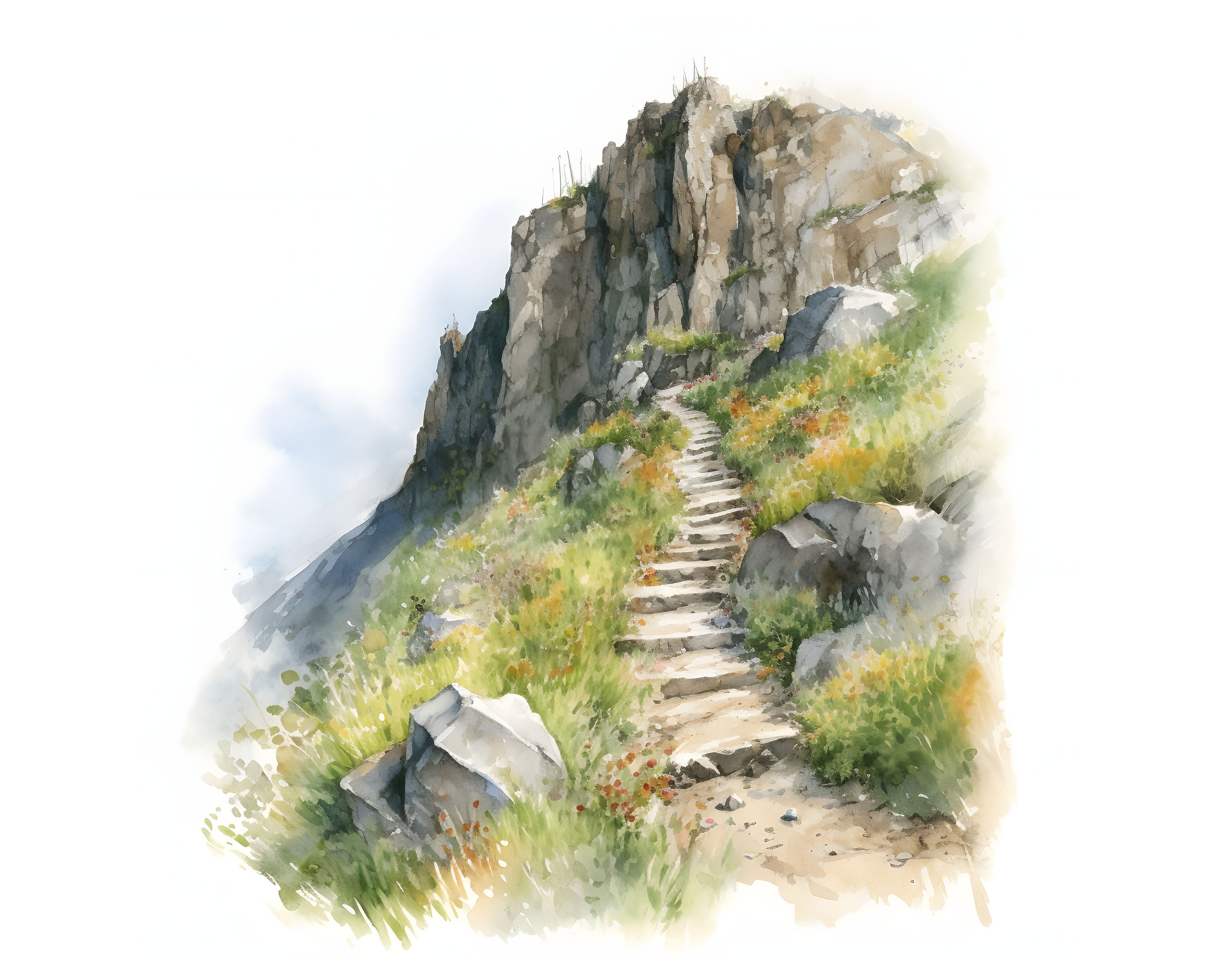Mountain Ridge Path Clipart 12 High Quality Jpgs Instant - Etsy