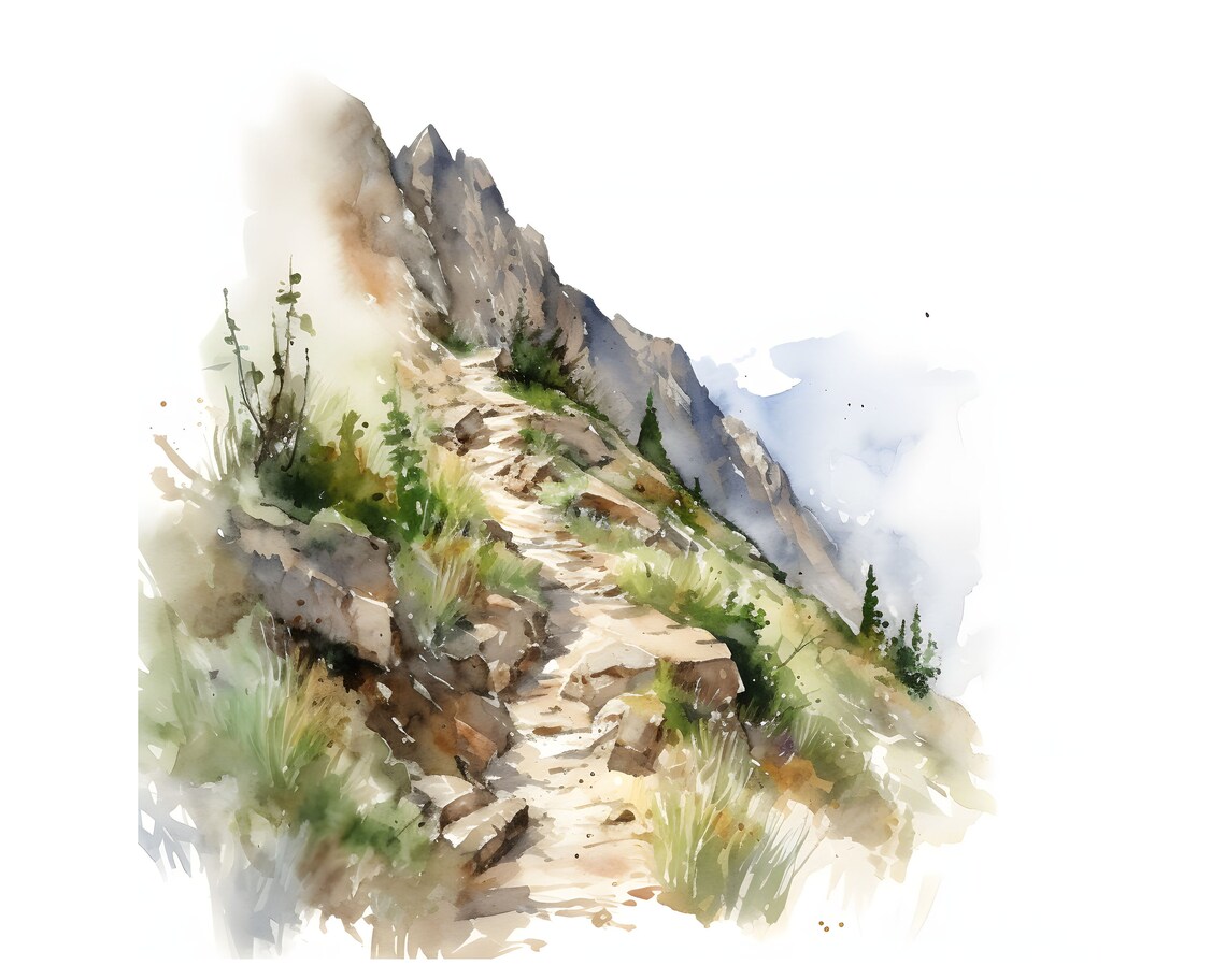 Mountain Ridge Path Clipart 12 High Quality Jpgs Instant - Etsy