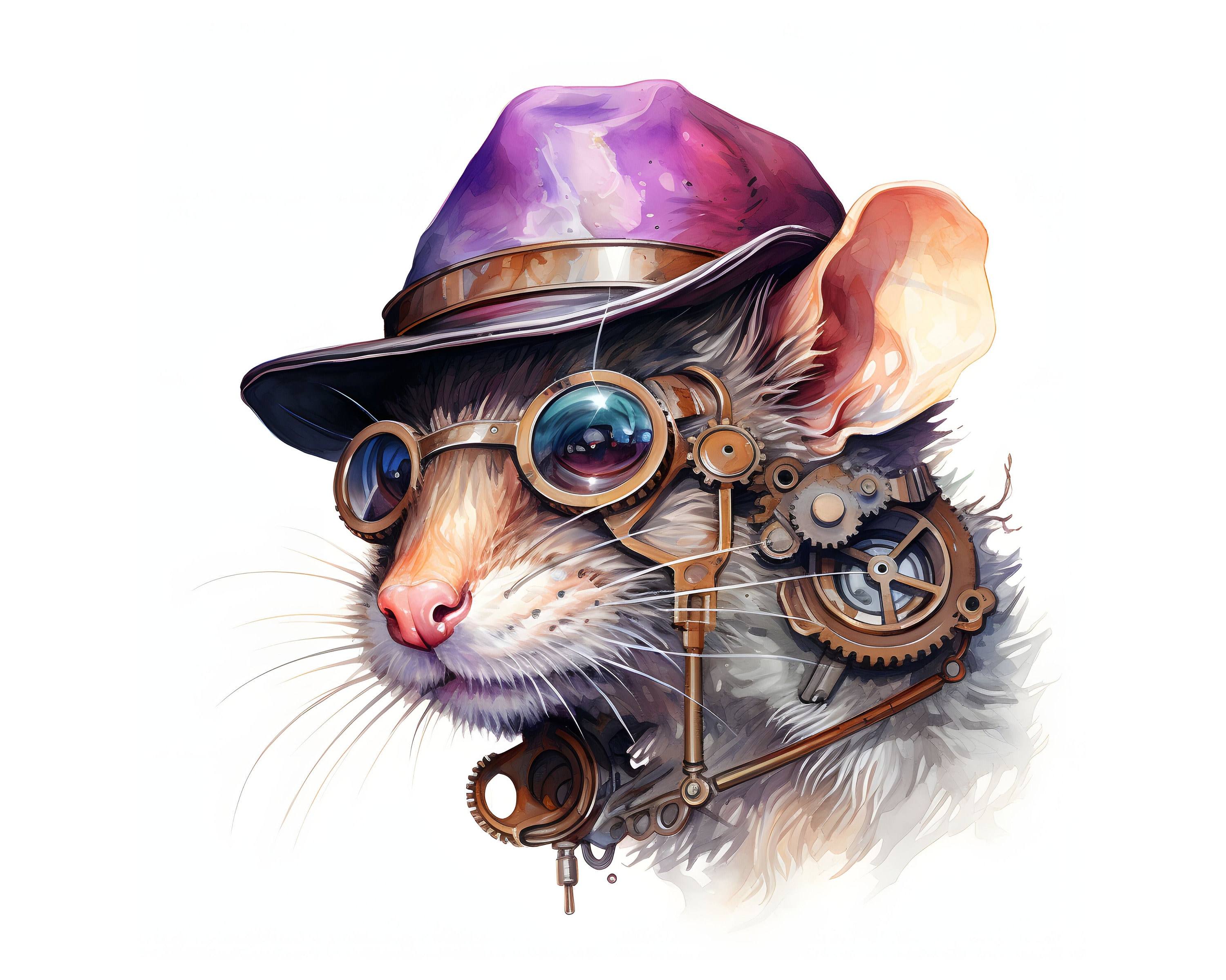 Steampunk Rat Clipart 12 High Quality Jpgs Instant - Etsy
