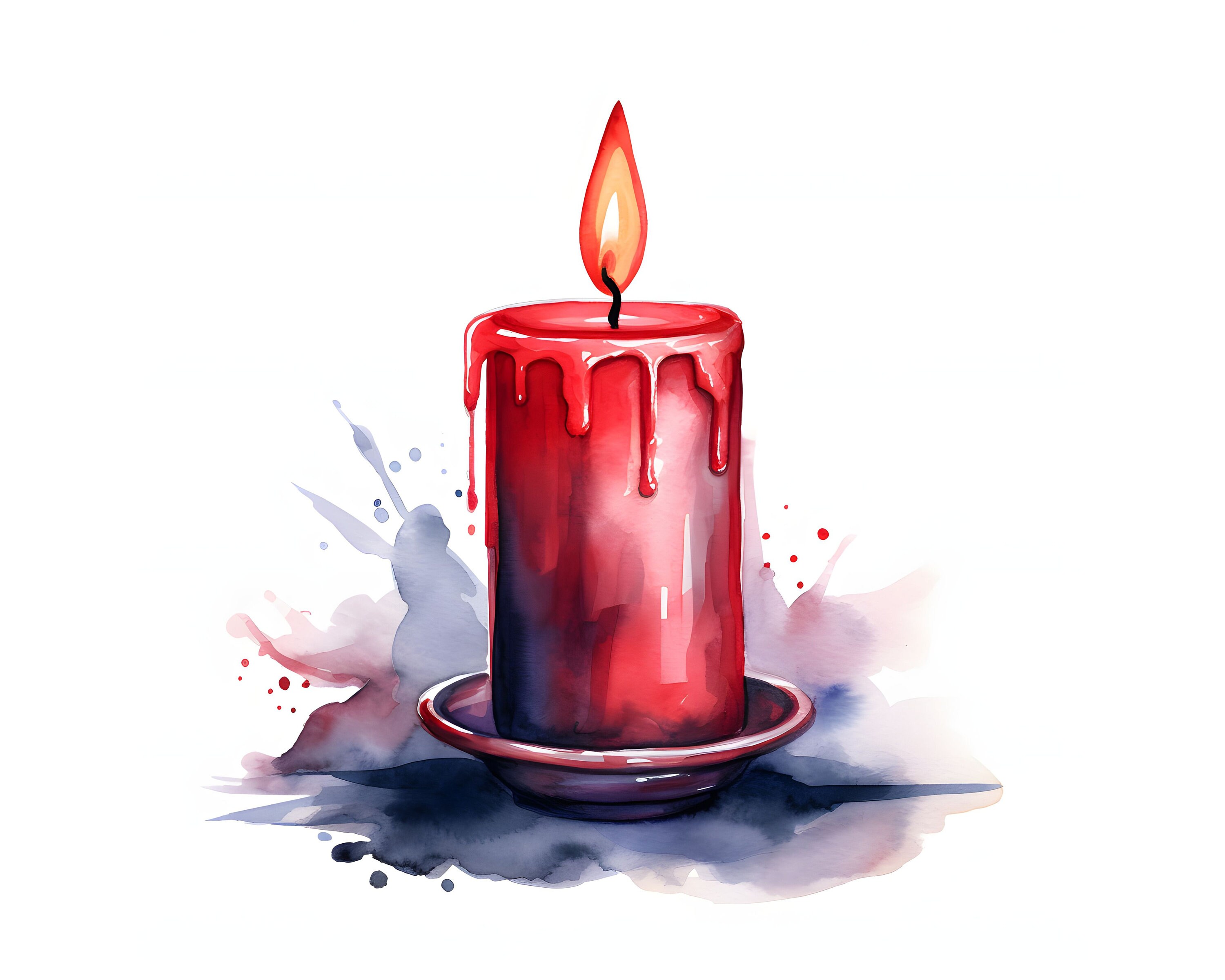 Red Candle Clipart 12 High Quality Jpgs Instant Download Card Making ...