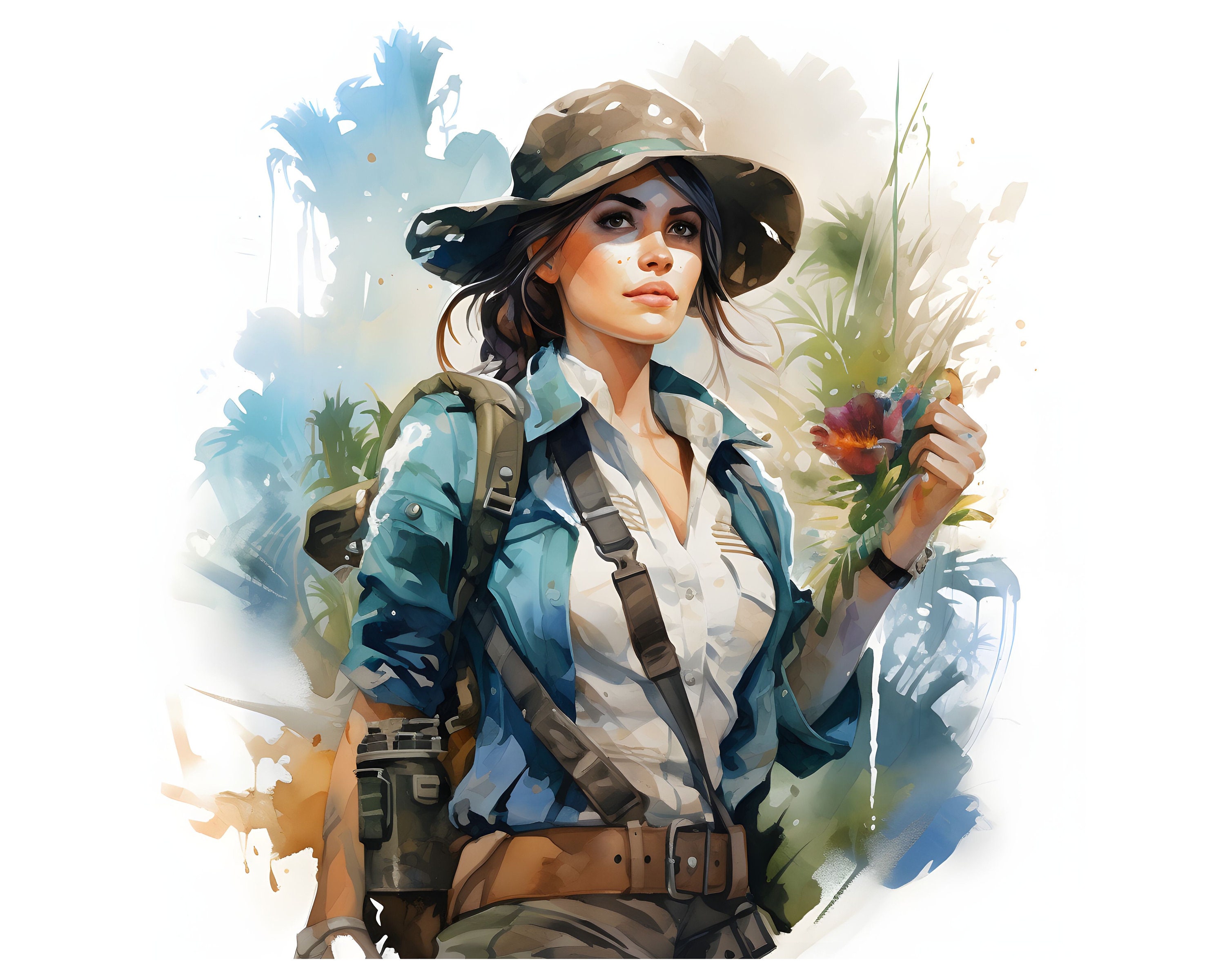 Female Adventurer Clipart 12 High Quality Jpgs Instant - Etsy