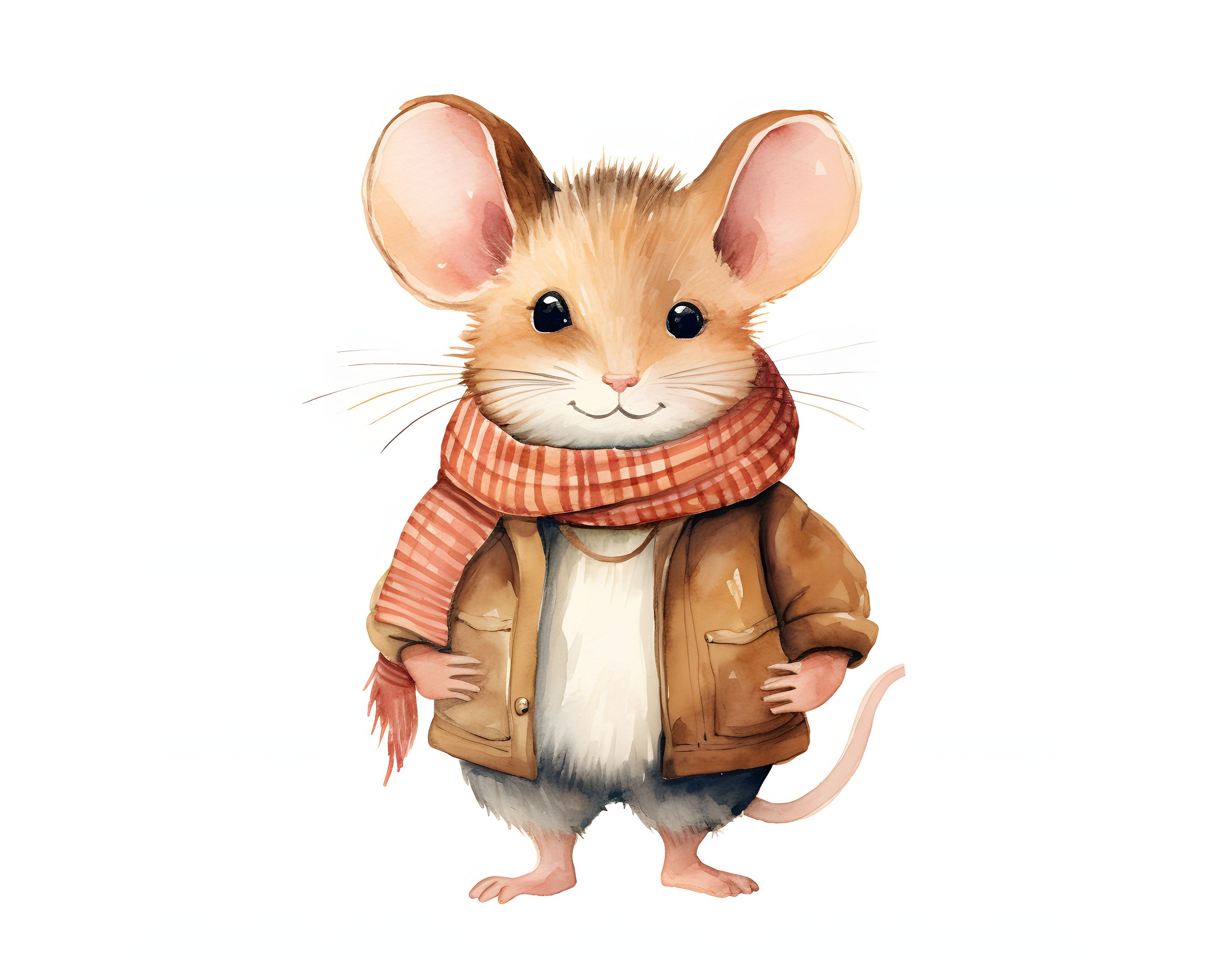 Cute Mouse Wearing Jacket & Scarf Clipart 12 High Quality - Etsy