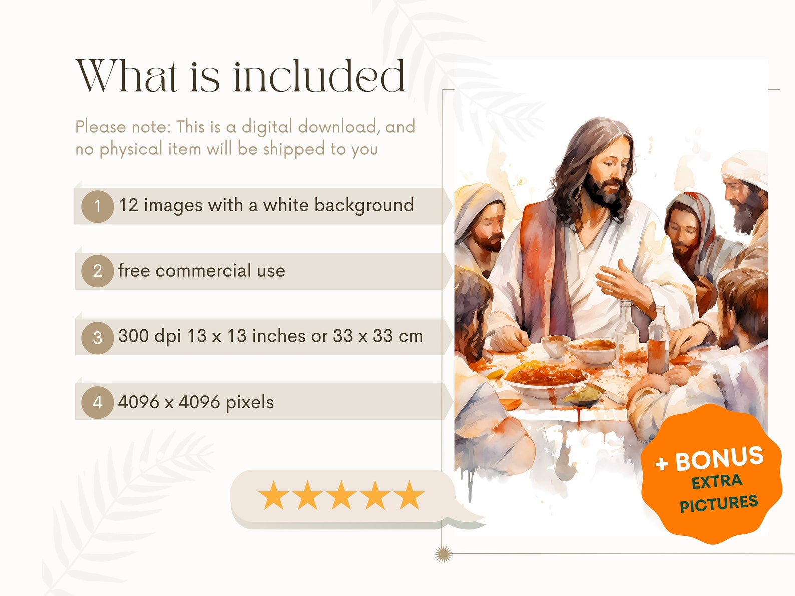 The Last Supper Clipart - 12 High Quality Jpgs - Instant Download ...