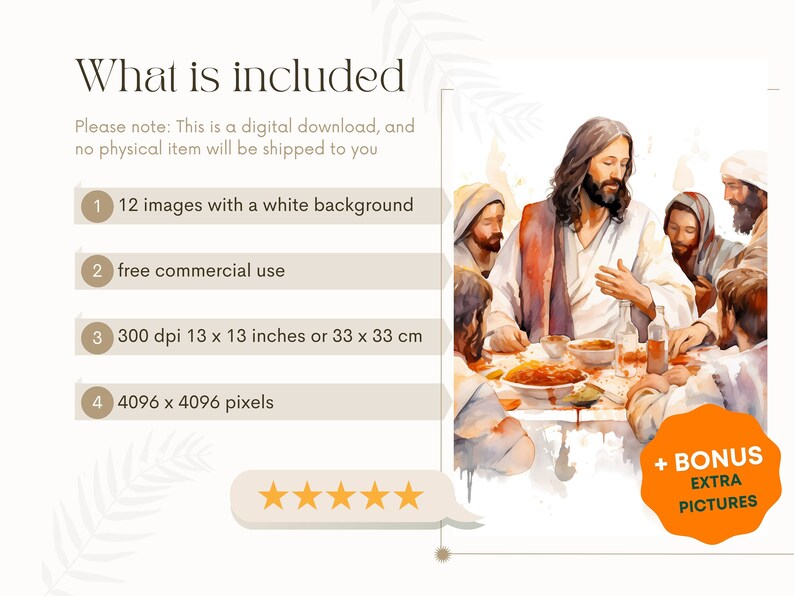 The Last Supper Clipart - 12 High Quality Jpgs - Instant Download ...