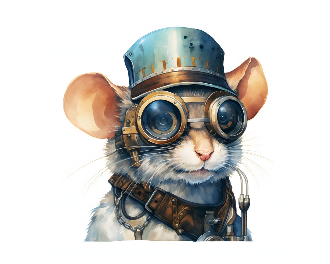 Steampunk Mouse Clipart - 12 High Quality Jpgs - Instant Download ...