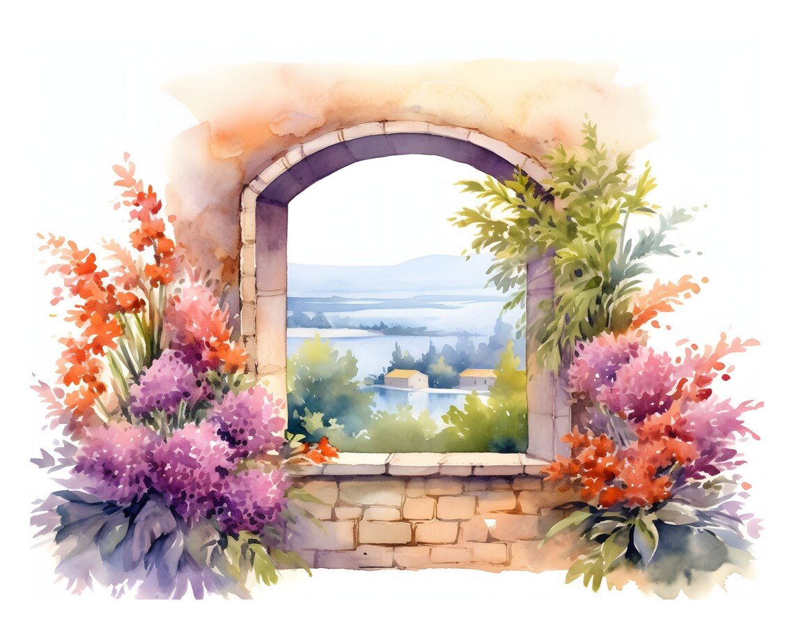 Window Flowers Clipart 12 High Quality Jpgs Instant - Etsy