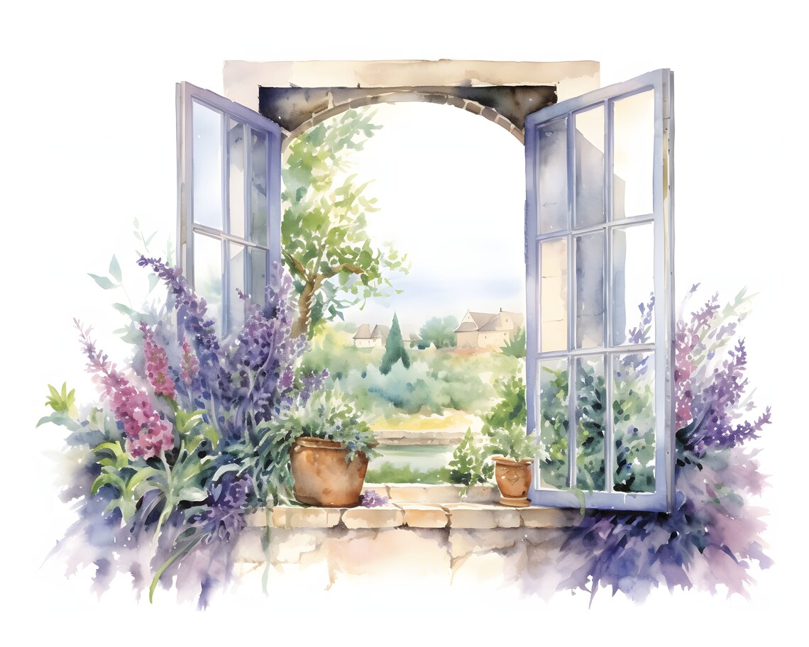 Window Flowers Clipart 12 High Quality Jpgs Instant - Etsy