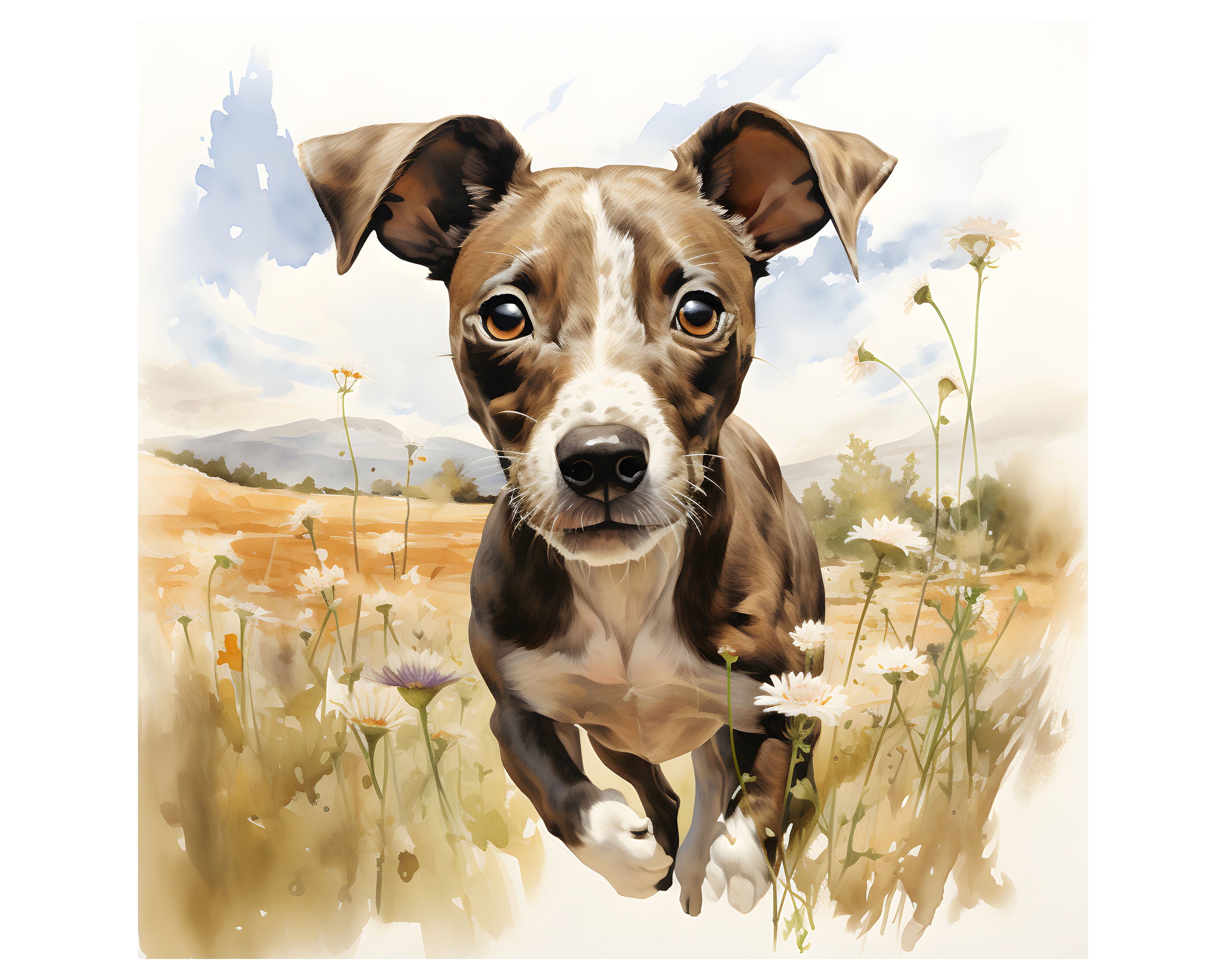 Whippet Puppies Clipart - 12 High Quality Jpgs - Instant Download ...