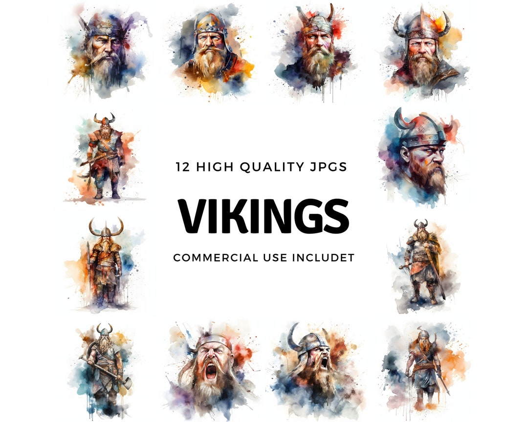 Viking Shouting a Battle Cry Viking Watercolor Battle Shout - Etsy