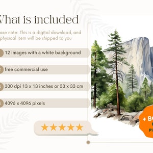 Yosemite National Park Clipart - 12 High Quality Jpgs - Instant ...