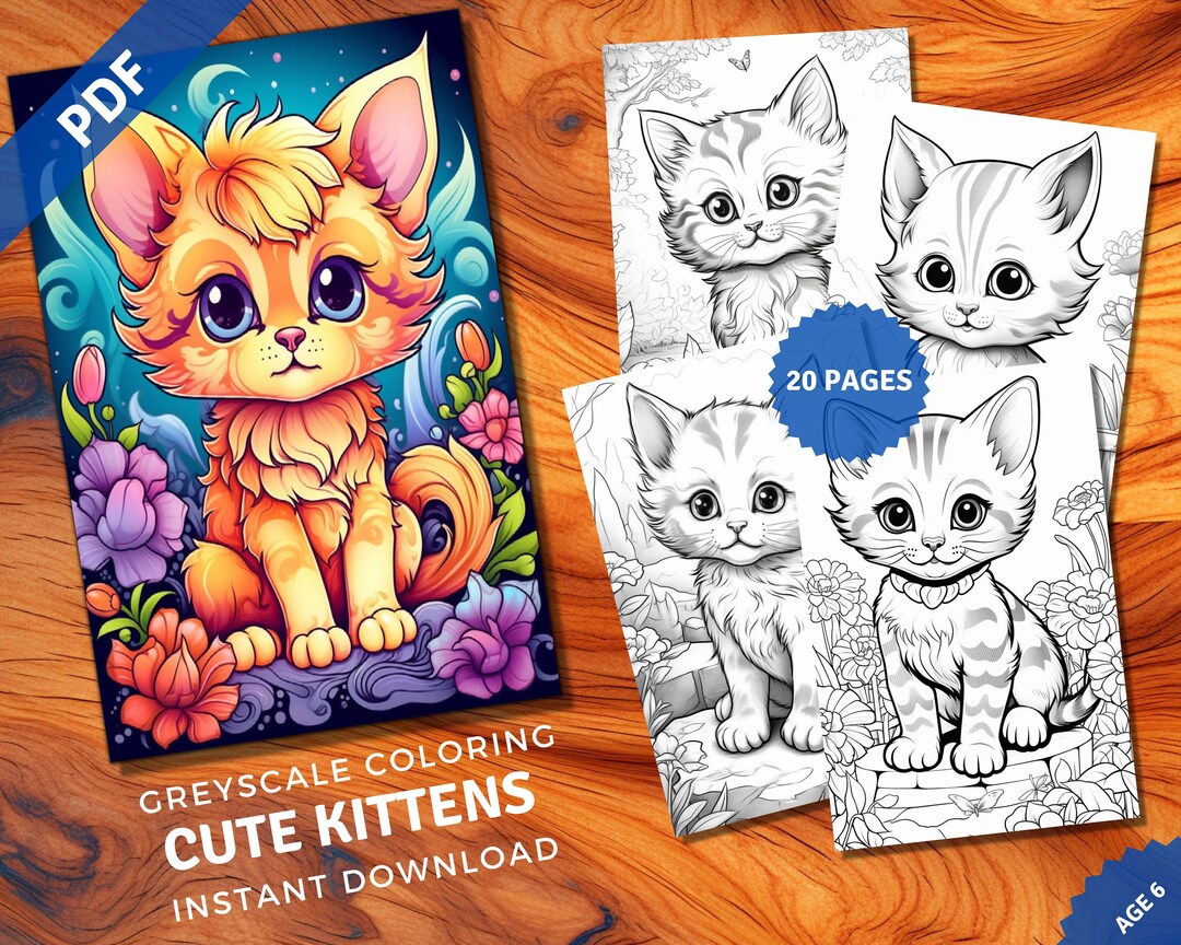 Playful Cats and Kittens Coloring Fun Adorable Furry Faces Creative ...