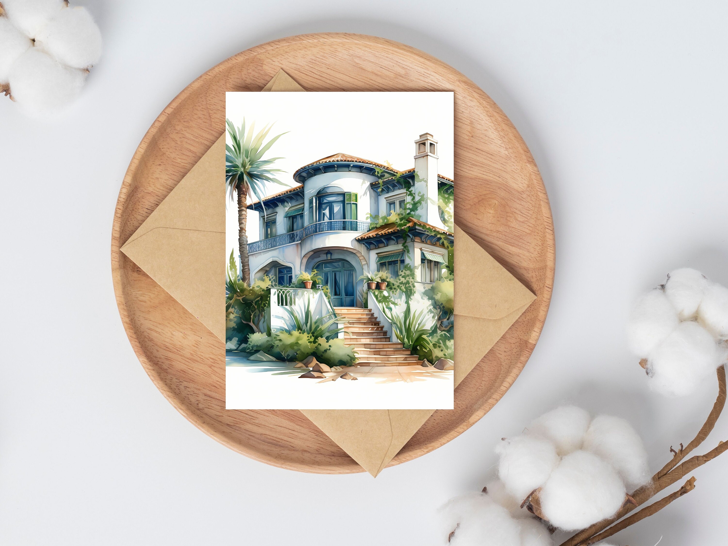 Mediterranean-style Villa Clipart - 12 High Quality Jpgs - Instant ...