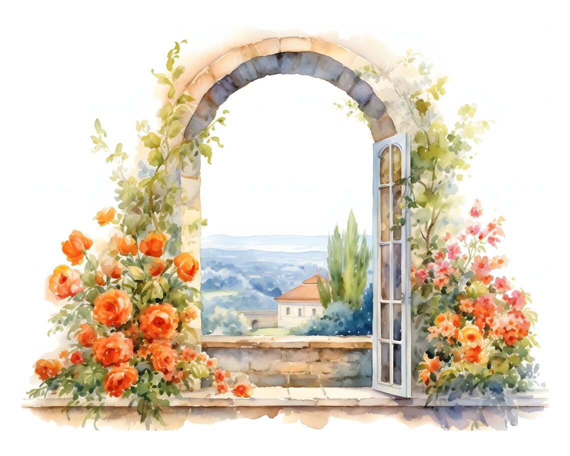 Window Flowers Clipart 12 High Quality Jpgs Instant - Etsy