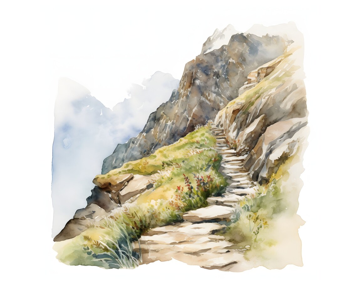 Mountain Ridge Path Clipart 12 High Quality Jpgs Instant - Etsy