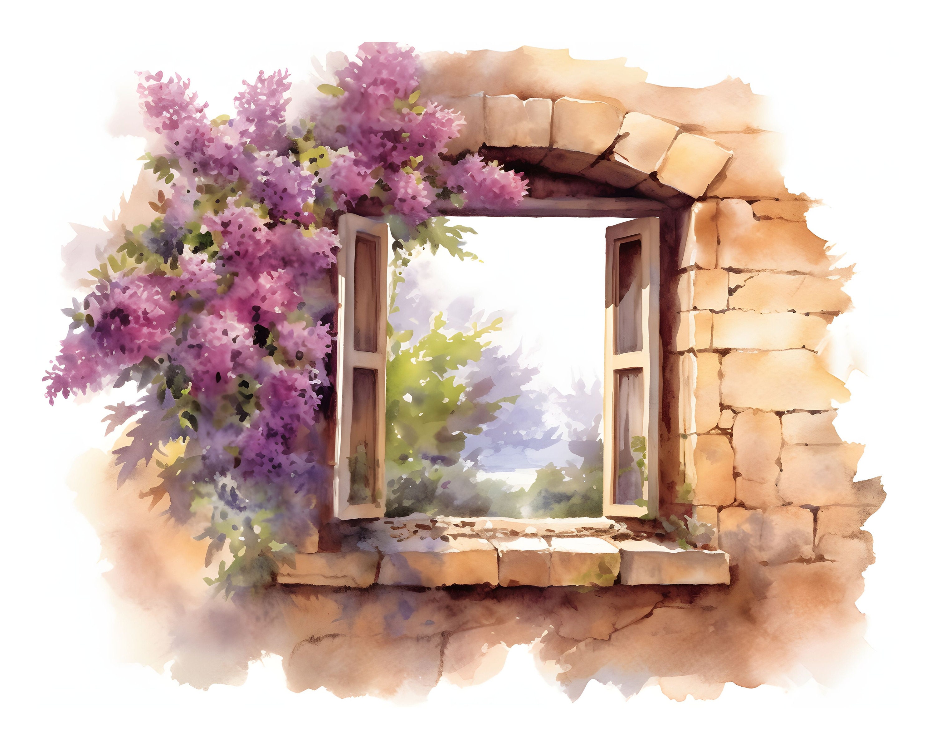 Window Flowers Clipart 12 High Quality Jpgs Instant - Etsy