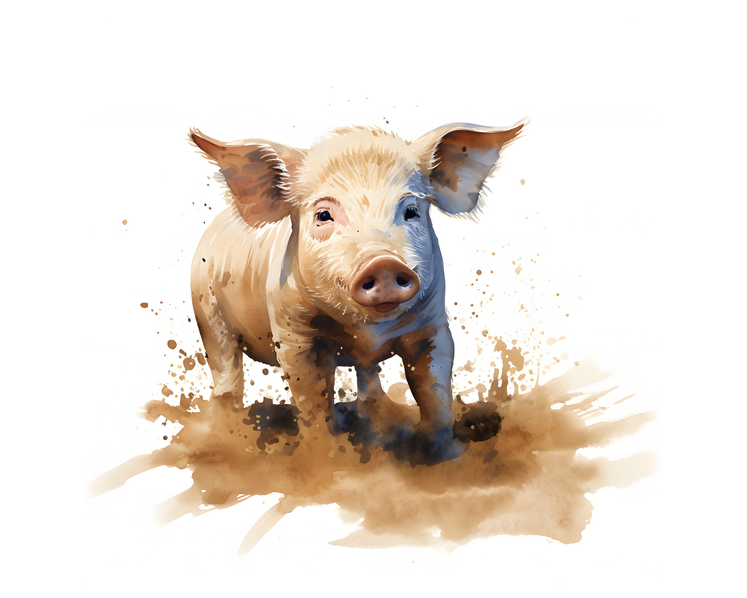 Pigs in the Mud Clipart 12 High Quality Jpgs Instant - Etsy
