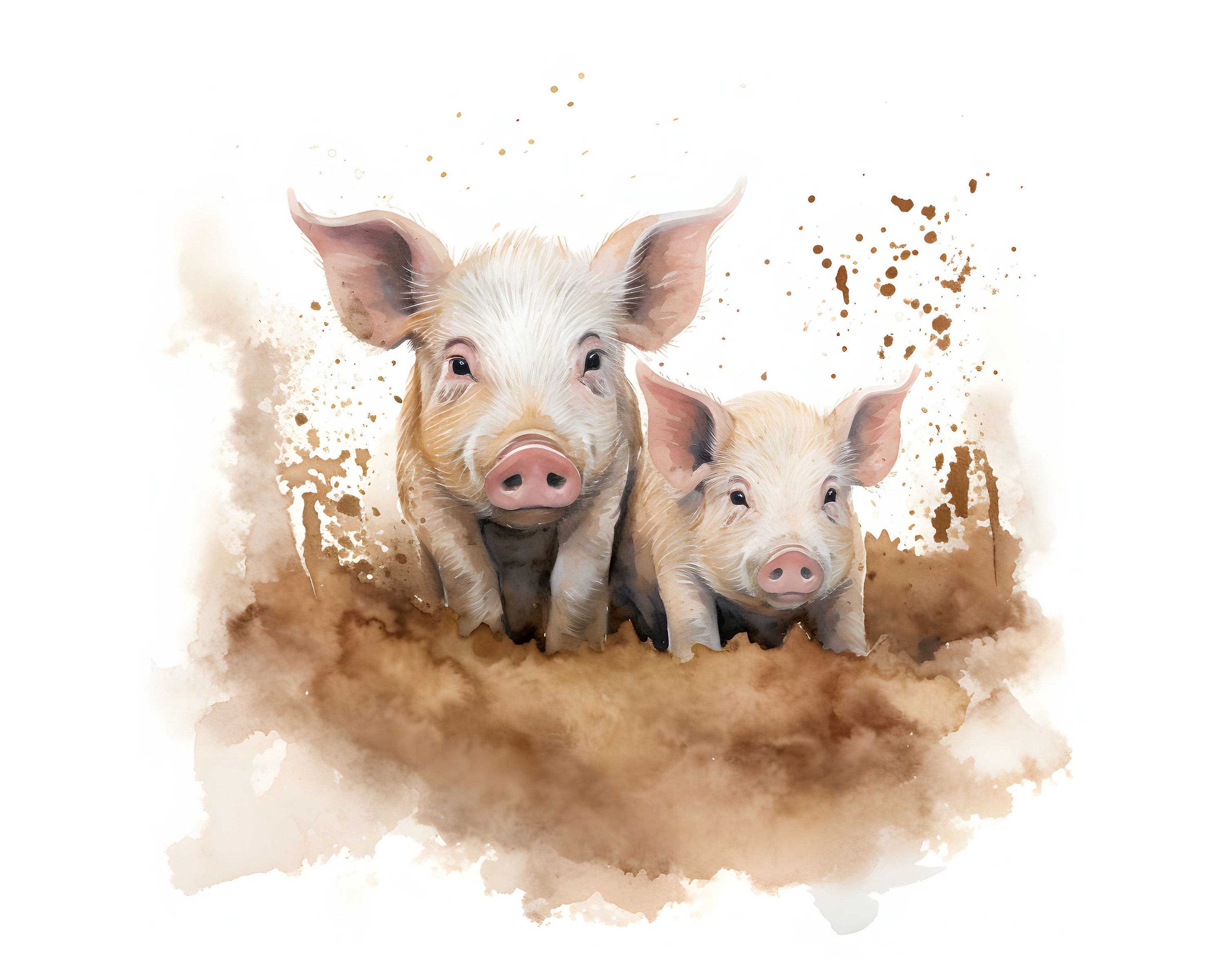 Pigs in the Mud Clipart - 12 High Quality Jpgs - Instant Download ...