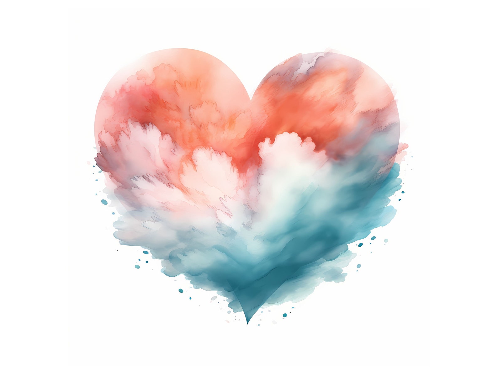 Heart of Clouds Clipart: Watercolor Sky Jpgs (digital Download) - Etsy
