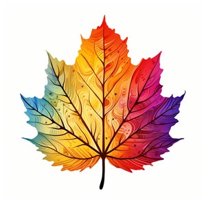 Fall Colored Leaf Clipart - 12 High Quality Jpgs - Instant Download ...