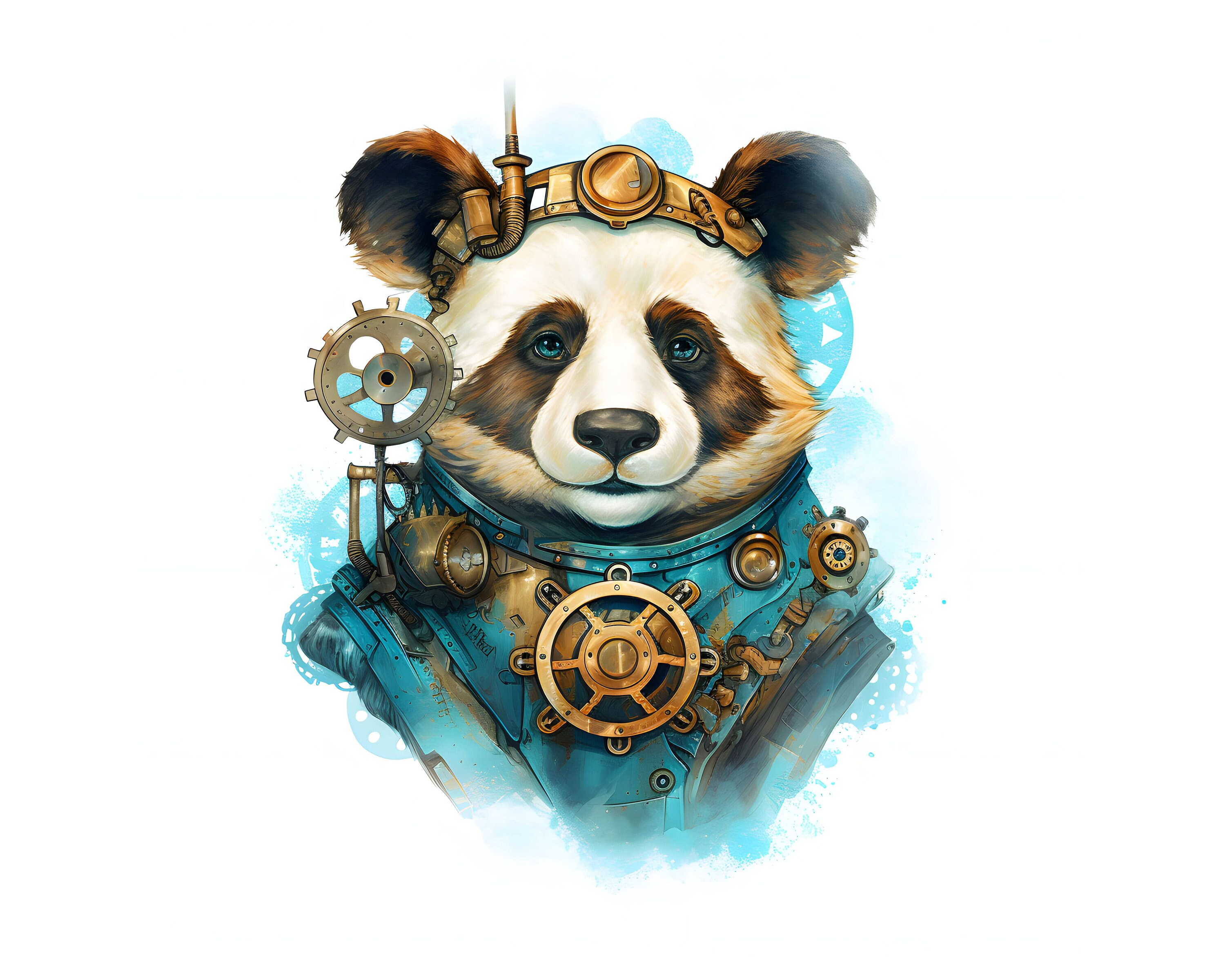 Steampunk Panda Clipart - 12 High Quality Jpgs - Instant Download ...